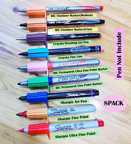 8 Packs Pen/Marker Adapter Set Compatible with Cricut (Explore Air,Air 2,Air 3, and Maker,Maker 3),Pen Adapter Compatible with Sharpie/BIC/Crayola