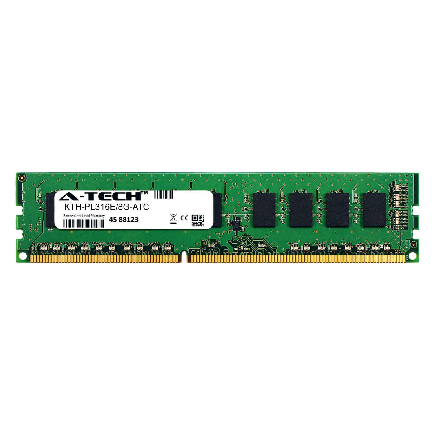A-Tech 8GB Replacement for Kingston KTH-PL316E/8G - DDR3 1600MHz PC3-12800 ECC Unbuffered UDIMM 2rx8 1.5v - Single Server Memory Ram Stick (KTH-PL316E/8G-ATC)