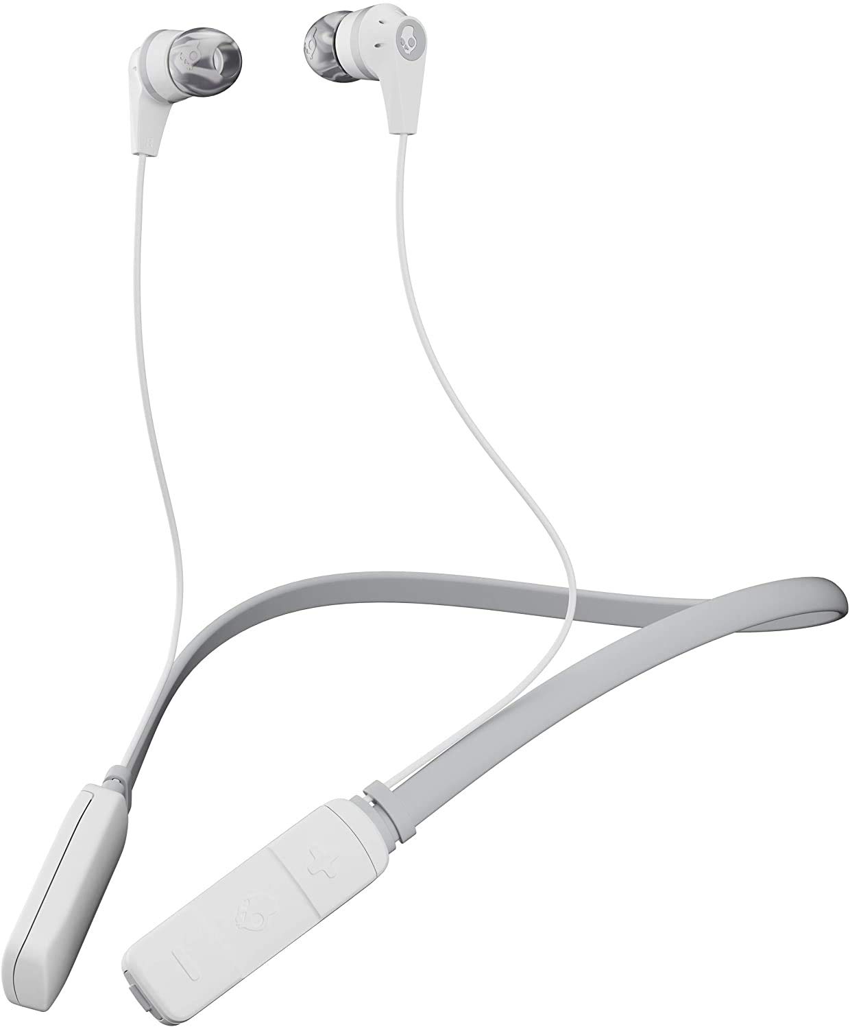 Skullcandy Ink'd Bluetooth Wireless Earbuds with Microphone, Noise Isolating Supreme Sound, 8-Hour Rechargeable Battery, Lightweight with Flexible Collar, White - 2 Pack
