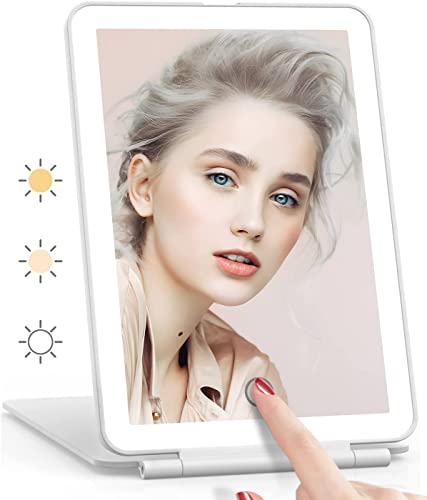 Jack & Rose Travel Mirror with Light, Folding Travel Mirror Led Lighted Makeup Mirror
