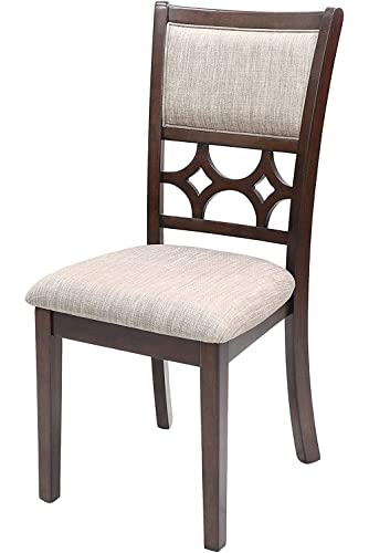 New Classic Furniture Mitchell 5-Piece Dining Set with 1 Table and 4 Chairs, Brown Cherry