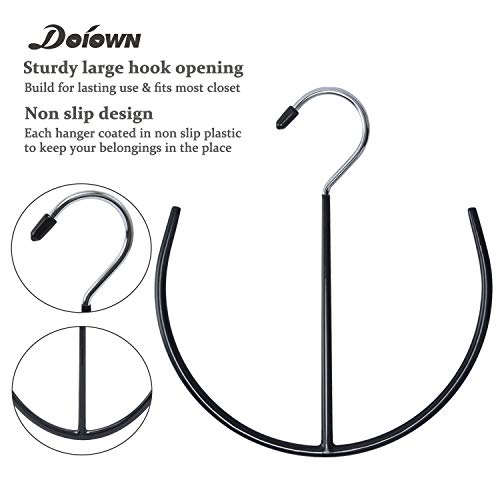 DOIOWN Belt Hangers Tie,Scarf,Shoes Non Slip Organizer Hangers Hook Rack (2 Pack-Black)