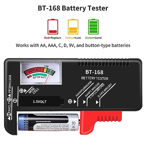Keenstone Battery Organizer Storage Case, Fireproof Waterproof Explosionproof Battery Holder, Holds 199+ Batteries AA AAA C D 9V 18650, Battery Storage Box with Tester (Batteries Not Included)