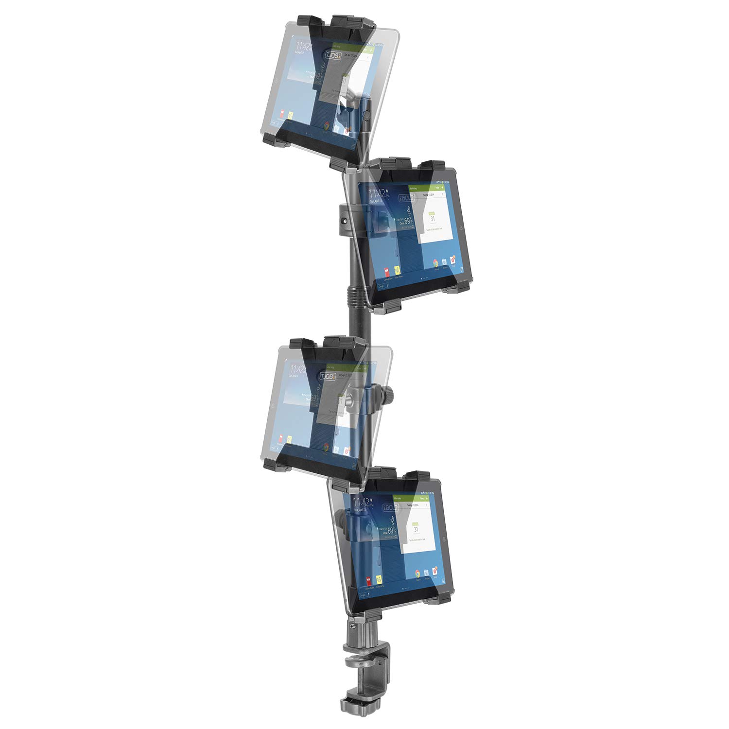 iBOLT TabDock Point of Purchase Clamp Mount - with 4 Tablet Holders Perfect for Multiple delivery Applications (DoorDash, Uber eats, Postmates, etc.) Fits 7 to 10 inch Tablets