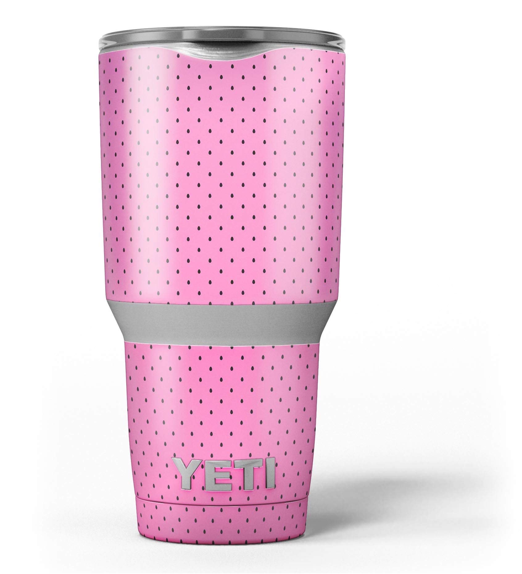 Design Skinz The Pink and Black Micro Polka Dot Pattern - Skin Decal Vinyl Wrap Kit Compatible with The Yeti Rambler Cooler Tumbler Cups