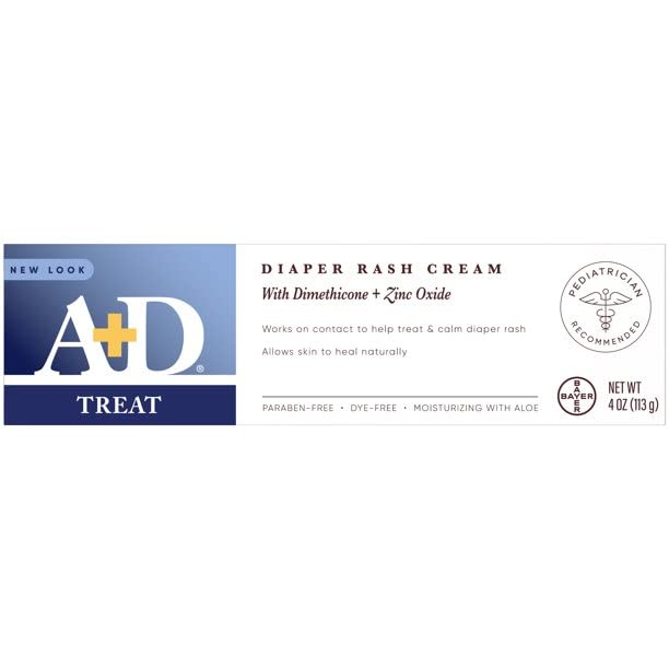 A&D Zinc Oxide Diaper Cream, 4 OZ (113 g) - Buy Packs and SAVE (Pack of 2)