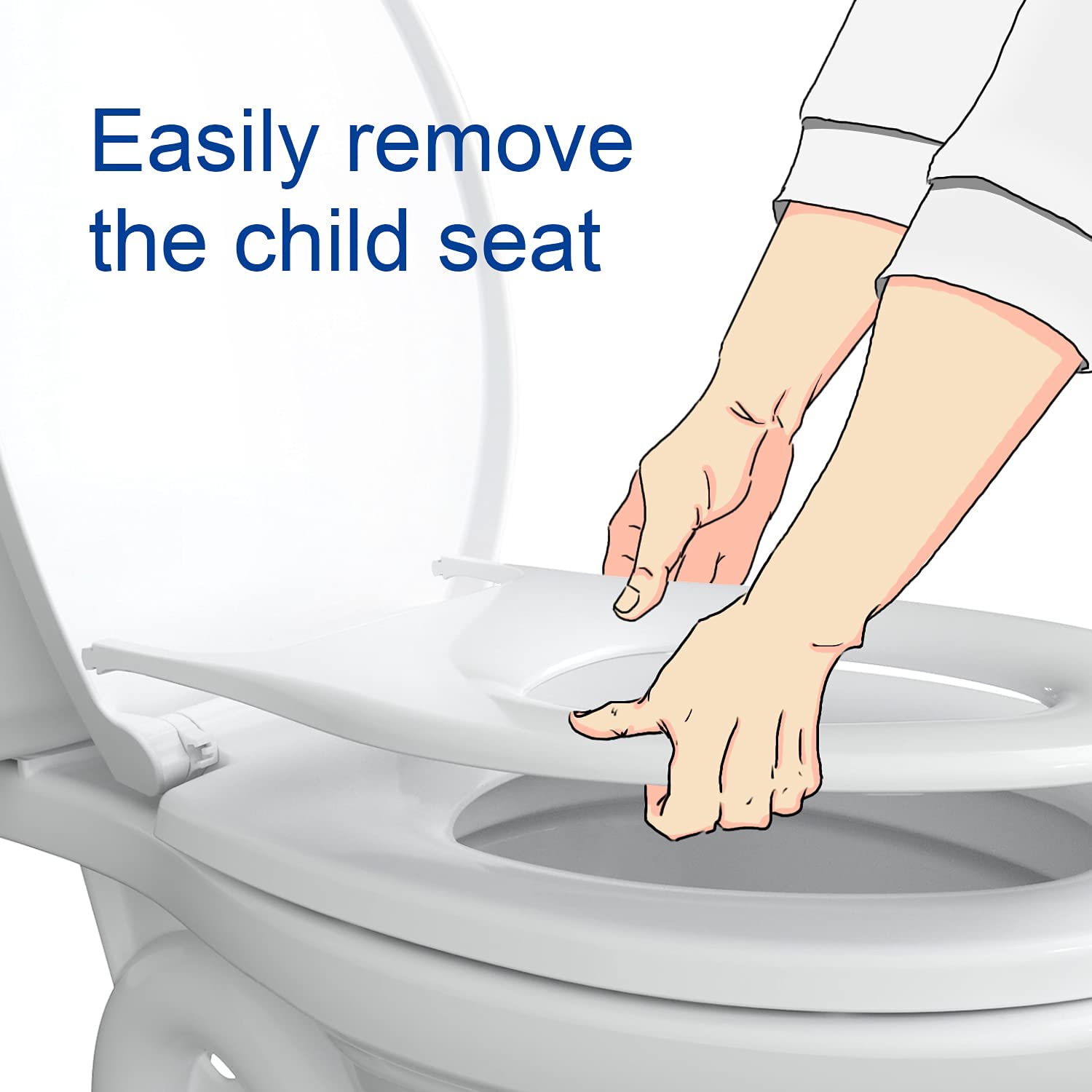 R&T Round Toilet Seat with Built in Potty Training Seat, Slow Close Toddler Seat Fits both Adult and Child, Easy To Install & Clean
