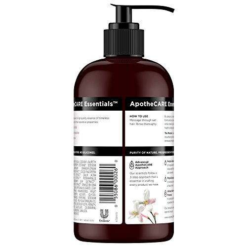 ApotheCARE Essentials The Mender Damaged Hair Repair Shampoo, Coconut Milk, White Jasmine, Vitamin E, 12 oz
