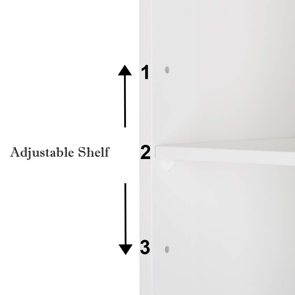 Volowoo Over The Toilet Storage Cabinet,Freestanding Toilet Rack Space Saving Storgae Cabinet with 2 Doors & Storage Shelf, Bathroom Cabinet Organizer Rack Over Toilet (White Grass)