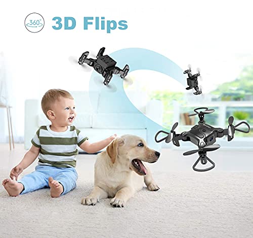 4DV2 Foldable Mini Drone with 720P Camera for Kids,2.4G FPV Video camera,Nano Portable Pocket RC Quadcopter Toys,3D Flip,Altitude Hold,Headless Mode,Trajectory Flight,3D Flips,3 Battery