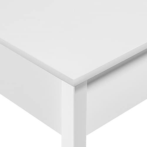 Topeakmart Home Office Writing Computer Desk with Shelves and Drawers, Corner Desk Laptop PC Table Working Station for Home Workers, White