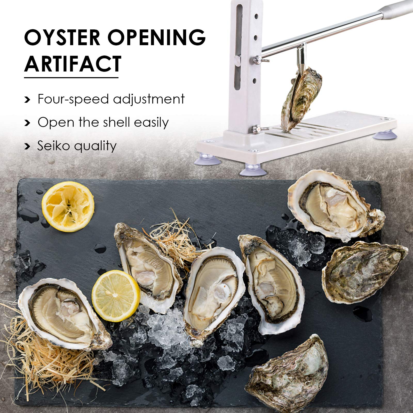 Oyster Opener Set, Oyster Shucking Knife Set with Gloves, Adjustable Oyster Opener Machine Ideal Seafood Tools