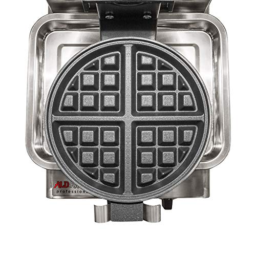 ALDKitchen Belgian Waffle Maker | Waffle Iron | 360° Rotating Mechanism | 1 Round-Shape Waffle | Nonstick | 110V (SINGLE)