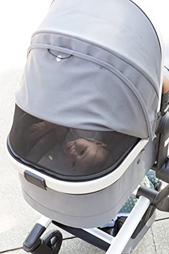 Joolz Day+ Stroller for Babies from Birth to Toddlers 6 Month+ (up to 50lbs) Complete Set: Cot & Seat (incl. Raincover) One-Hand Compact Fold - Reversible Parent Facing Stroller Seat - Gorgeous Grey