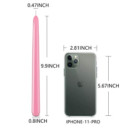 Kingyo 12 Pack Christmas Advent Candles, 10" Unscented and Dripless Taper Candles - 9 Purple and 3 Pink