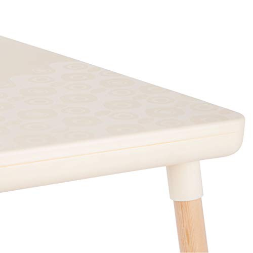 B. BX1865C1Z Spaces Set – 1 Craft Table & 2 Chairs – Natural Wooden Legs – Furniture for Kids – Ivory – 3 Years