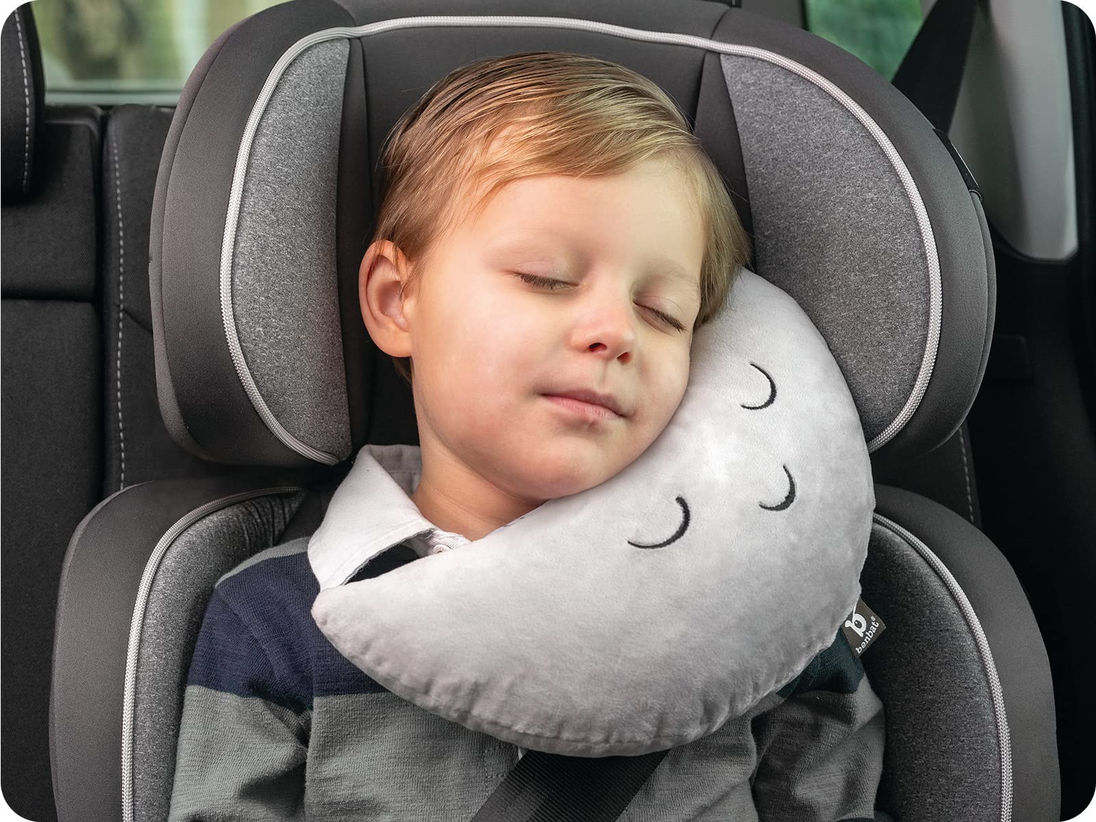 BENBAT Baby Travel Cushion, Children's Neck Cushion, Car Travel Pillow, Infant Head Support Pillow, Children's Cushion (4 Years), Gray