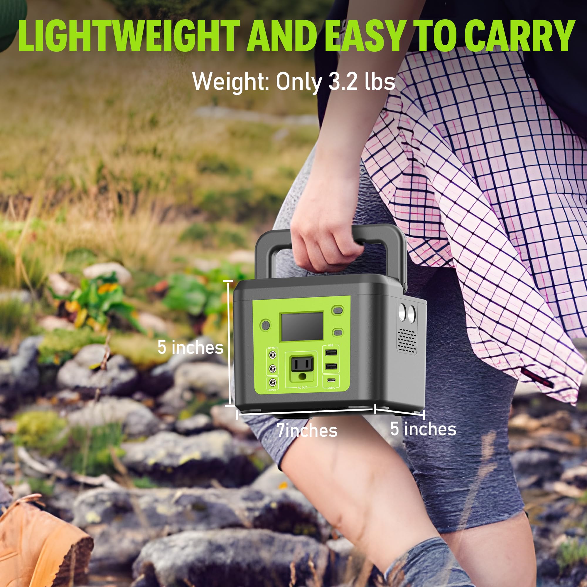 120Wh/200W Portable Power Station with 40W Solar Panel, Powkey Solar Generator with Panel, 110V Power Bank with DC/USB/AC Outlet Battery Backup for Outdoor Camping