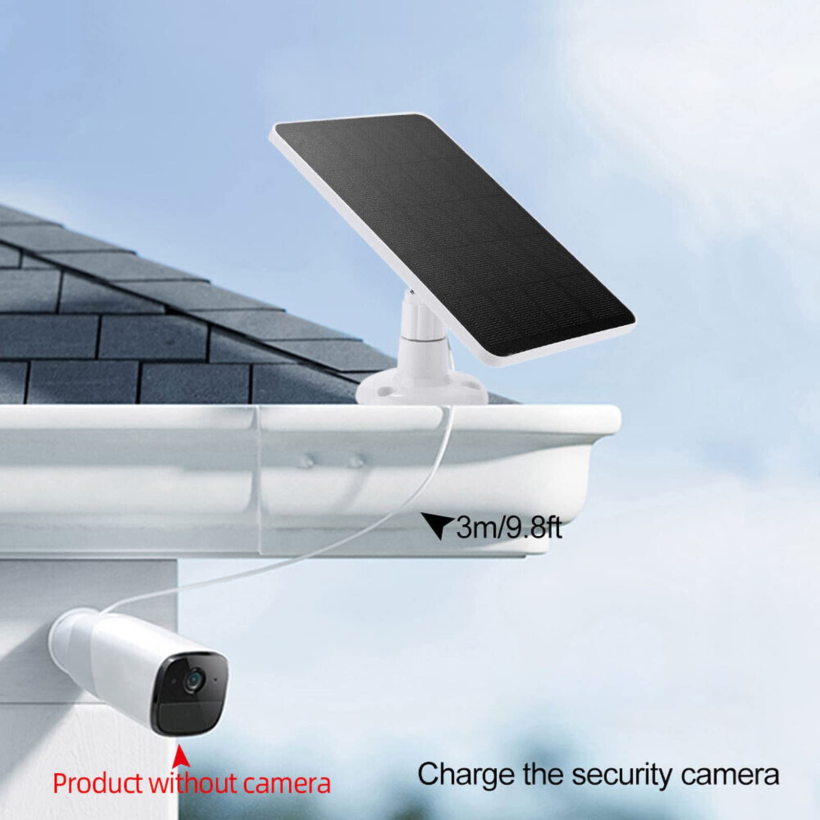 10W Solar Panel Kit Micro USB Camera Charging Solar Panel High Efficiency Battery Charger for Outdoor Camping RV Trip (White)