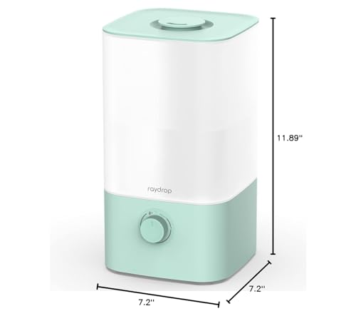 raydrop Cool Mist Humidifier Diffuser, 2.5L Essential Oil Diffuser, Top Fill Humidifier for Bedroom, Home and Office, Baby Humidifier with Adjustable Mist Output, Sleep Mode, Auto Shut Off