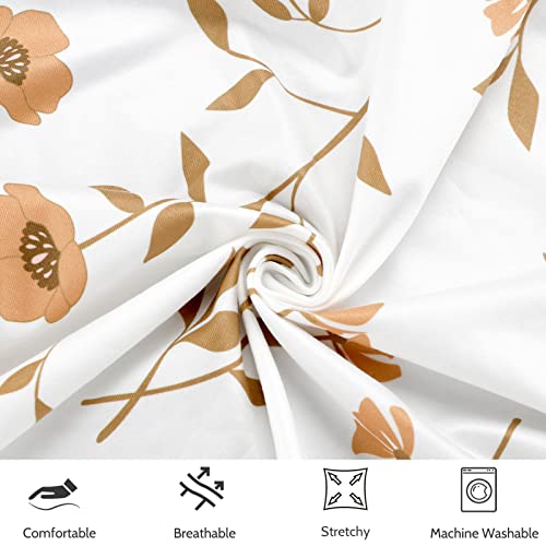 2 Pack Fitted Crib Sheets and Changing Pad Covers for Girl, Soft and Comfortable, Retro Brown Flower