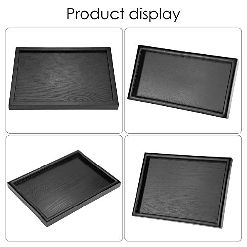 Solid Wood Serving Tray Rectangle Shape Handmade Multi Purpose for Tea Coffee Snack Food Fruit Water Tea Coffee Juice Breakfast Kitchen Decor 10 x 7.2 x 0.8 inch