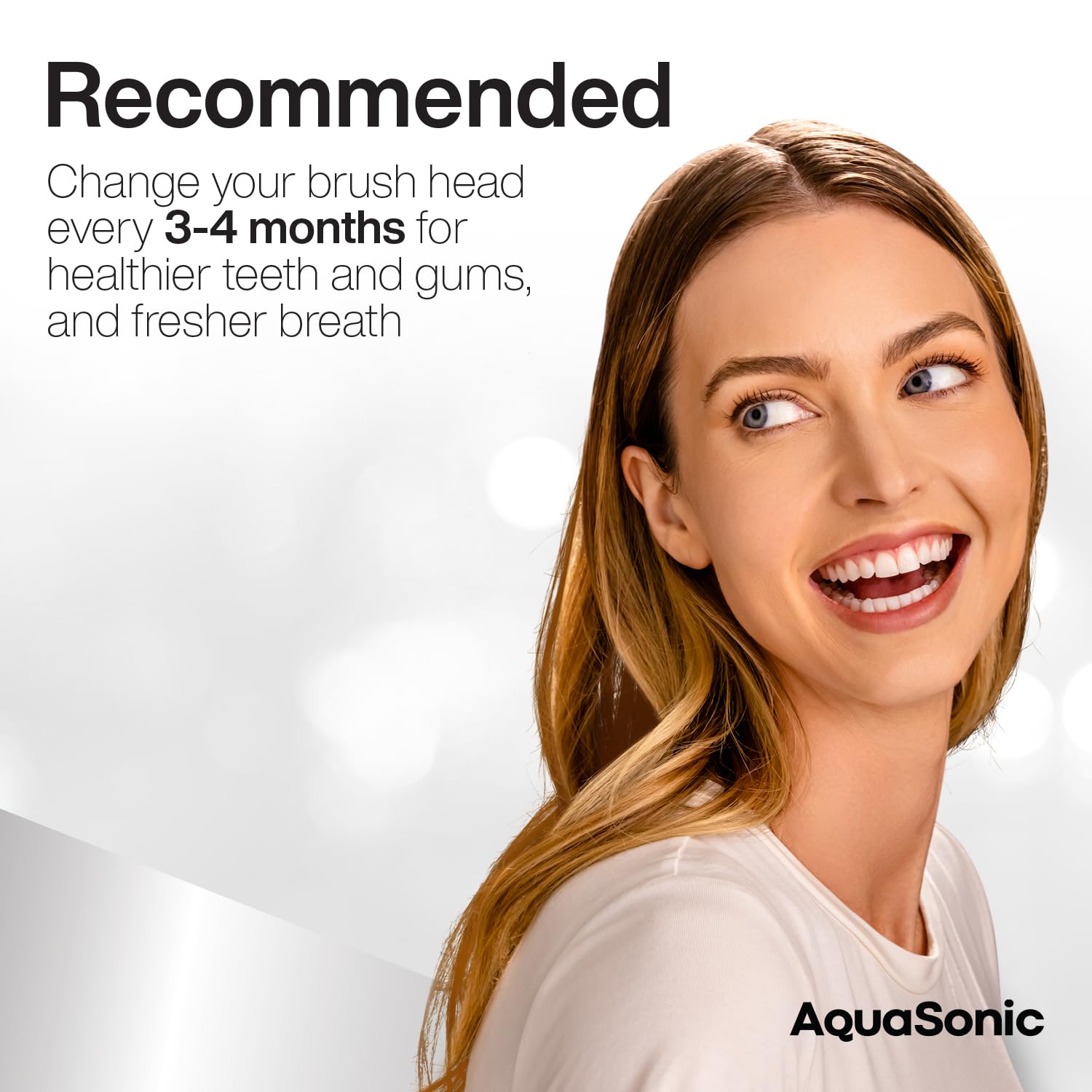 AquaSonic Proflex Replacement Brush Heads | for Whiter Teeth & Gum Care | Compatible with Many AquaSonic Toothbrush Handles (3 Pack Black)
