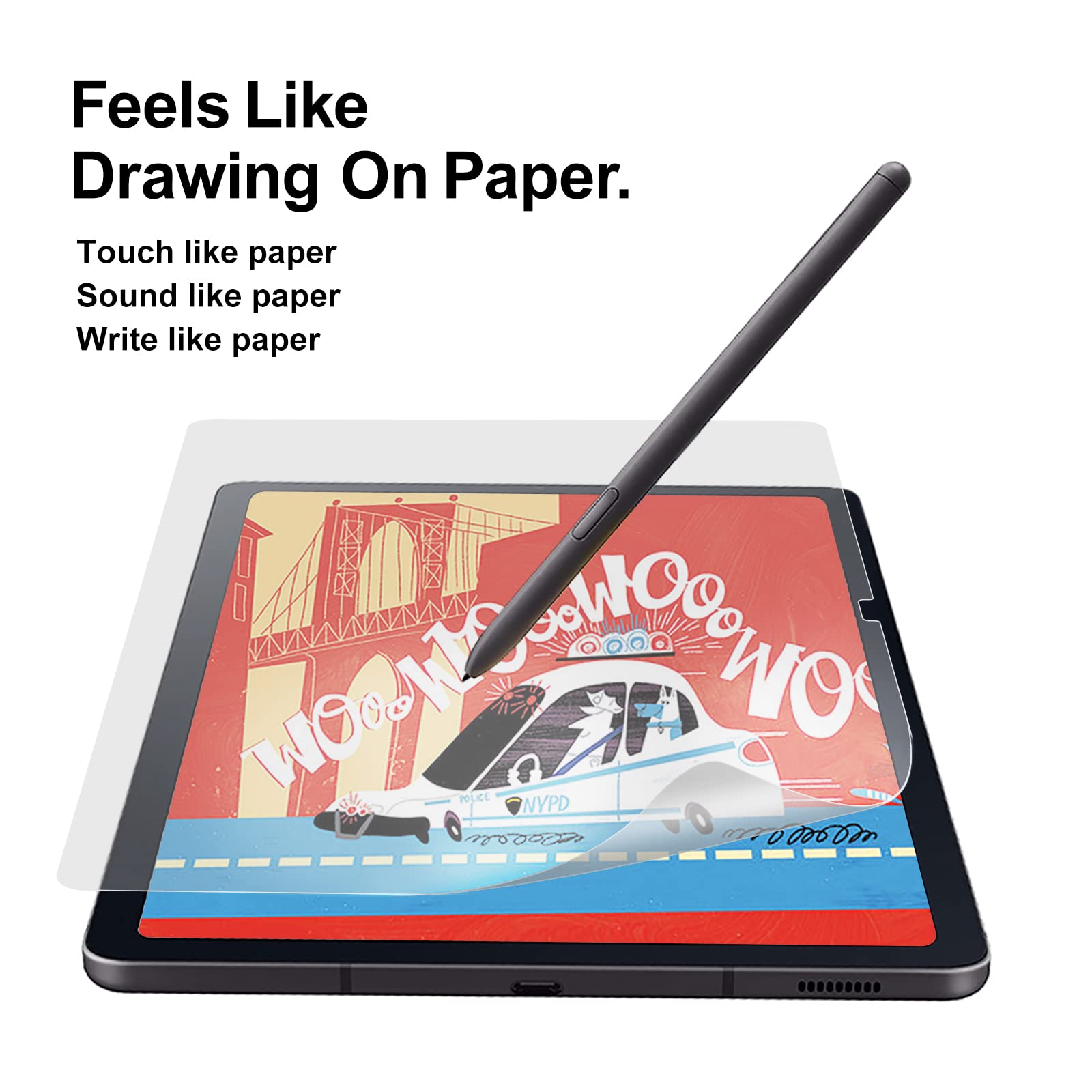 BERSEM [2 PACK Paper Screen Protector Designed for Samsung Galaxy Tab A7 10.4 inch 2022/2020 (SM-T509/T503/T505/T500/T507), Anti Glare with Easy Installation Kit Write and Draw Like on Paper