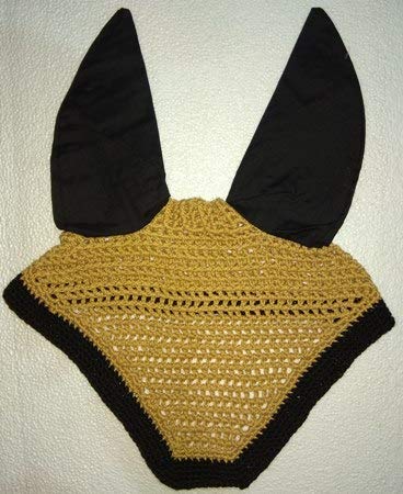 A C Horse Ear Net Crochet Fly Veil Equestrian Fly Bonnet/Veil/mask Standard Size