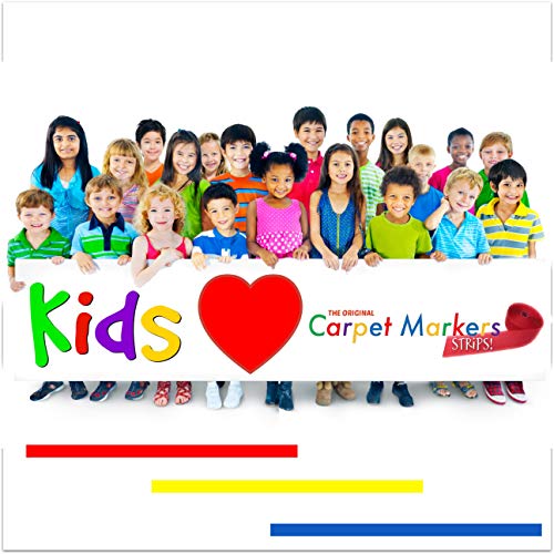 Extra Wide!! RED (2 INCH x 25 FEET) Original Carpet Markers Strips by Abaco Brands | Social Distancing | OKEO-TEK Certified Safe for Kids + Environment | Spots Sit Classroom Teachers Student School