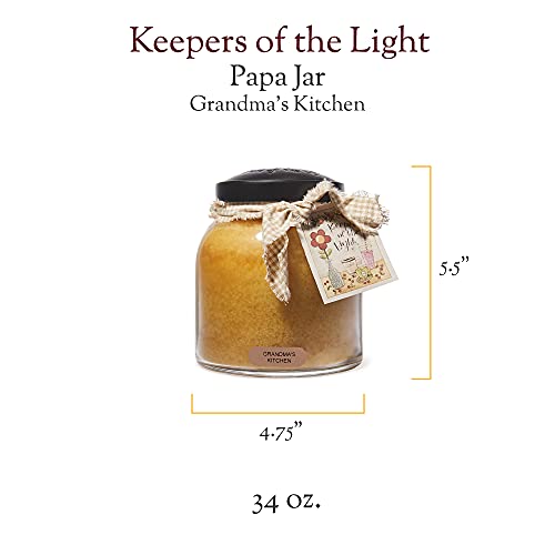 A Cheerful Giver β Grandma's Kitchen - 34oz Papa Scented Candle Jar with Lid - Keepers of the Light - 155 Hours of Burn Time, Gift for Women, Orange