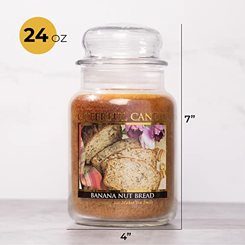 A Cheerful Giver β Banana Nut Bread - 24oz Large Scented Candle Jar with Lid - Cheerful Candle - 135 Hours of Burn Time, Christmas Gift for Women, Brown