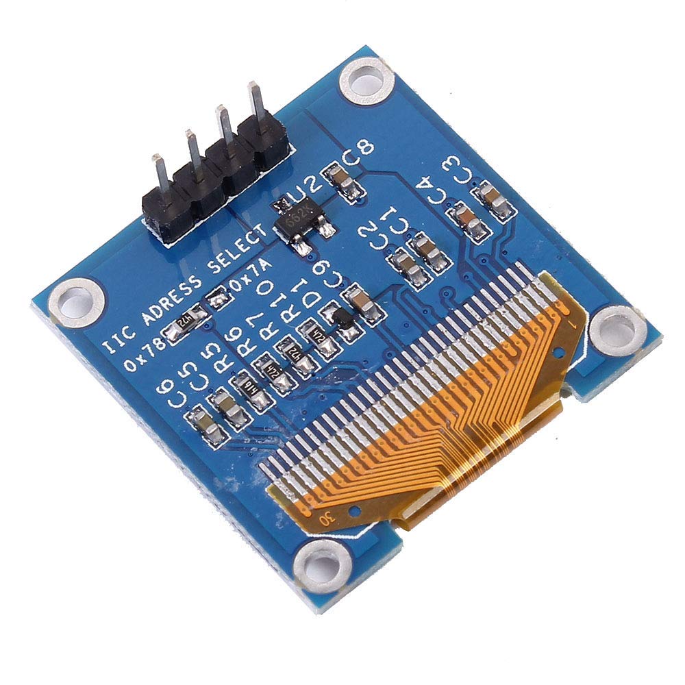 5PCS 0.96 Inch OLED Display Module, PEMENOL 128 x 64 Pixel I2C IIC Serial 1 OLED LCD Display Module with SSD1306 Driver for Arduino Raspberry Pi and ESP8266(White Light)