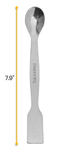EISCO Scoop with Spatula, 7.9" - Stainless Steel, Polished - One Flat End, One Spoon End