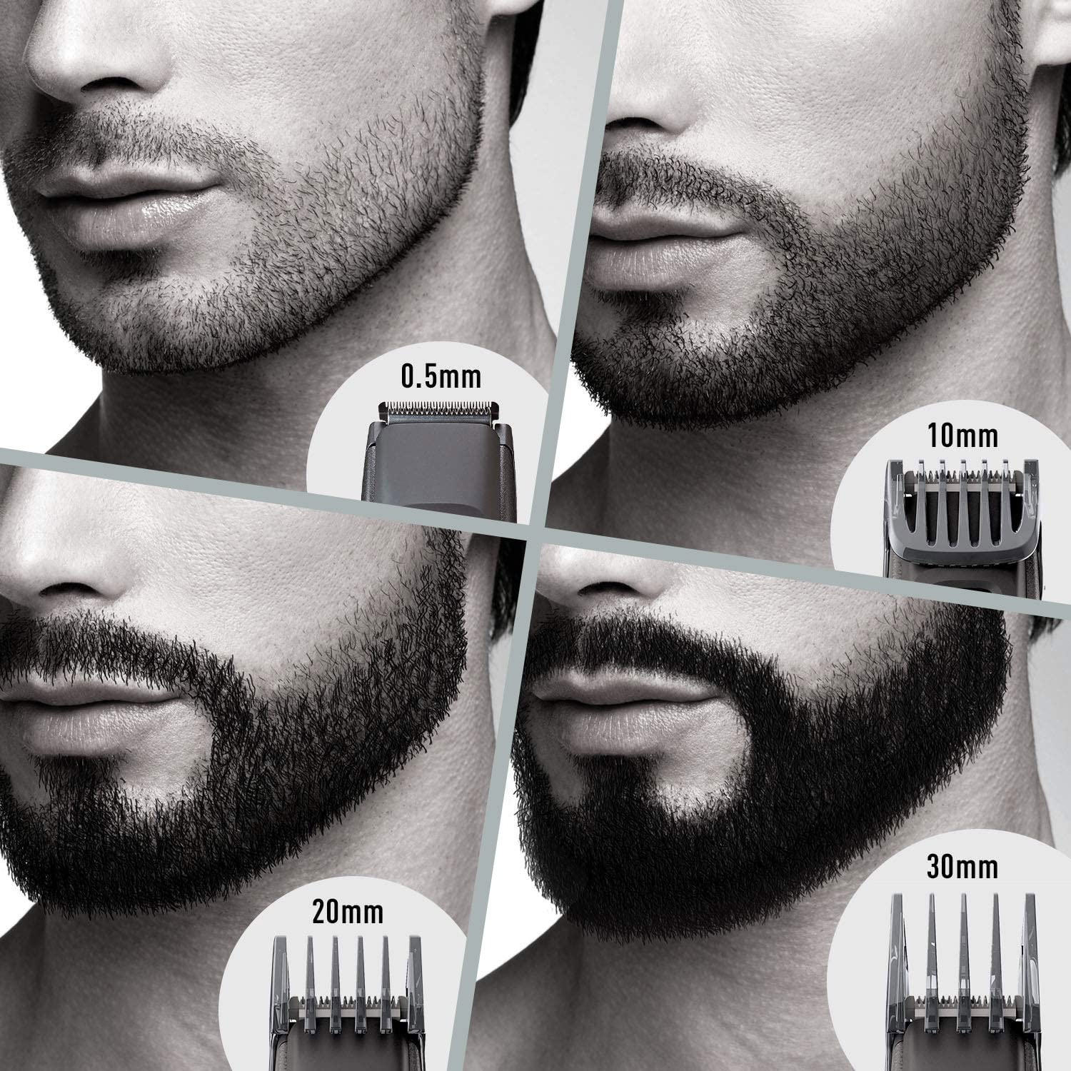 Panasonic Long Beard Trimmer for Men, 58 Length Settings and 4 Attachments for Cutting and Detailing, Cordless or Corded Operation – ER-GB96-K (Black)
