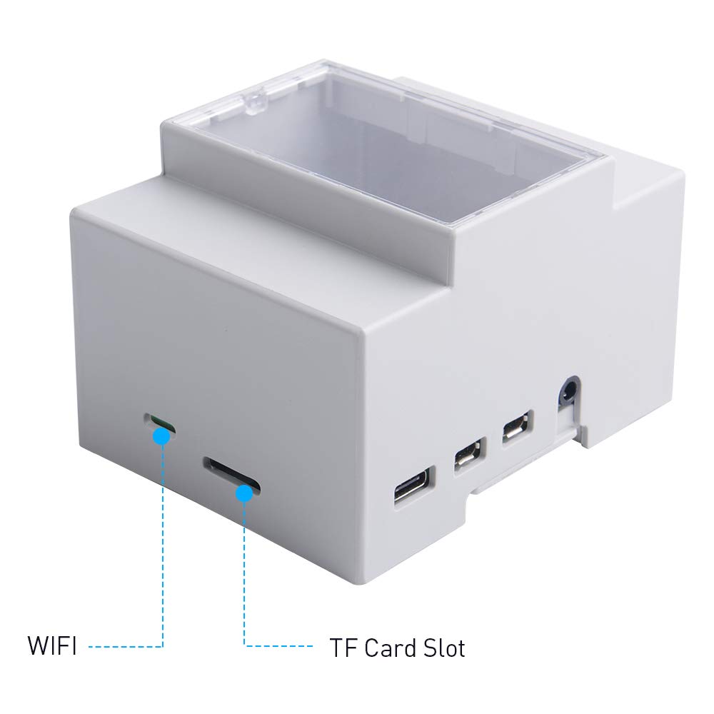 GeeekPi Case for Raspberry Pi 4, DIN Rail Case with Fan for Raspberry Pi 4, Modular Box for Electrical Panels, Pi 4 Heatsinks for Raspberry Pi 4 Model B