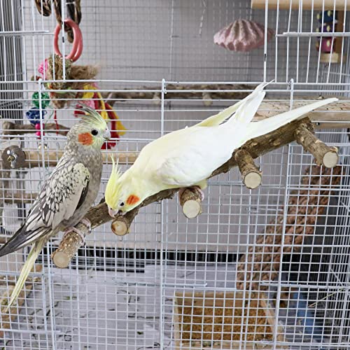 2 Pack Bird Ladder, Bird Perch Stand, Natural Prickly Ash Wood Bird Parrot Cage Accessories, Bird Standing Climbing Chewing Toys for Parakeet Cockatiel Rats Hamsters