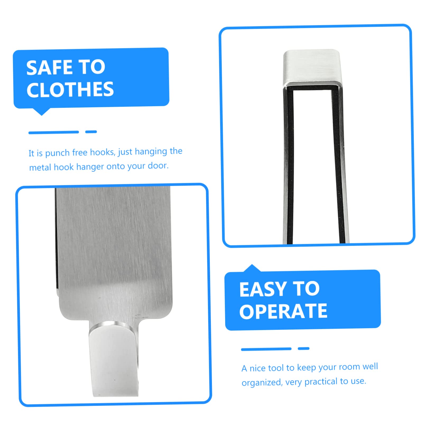 1pc Door Hook Double Sides Hooks Organizer Hooks Punch- Hook Punch Storage Hook Bathroom Hanger Hanging Hook Back Door Hanger Glass Door Hanger Towel Hooks