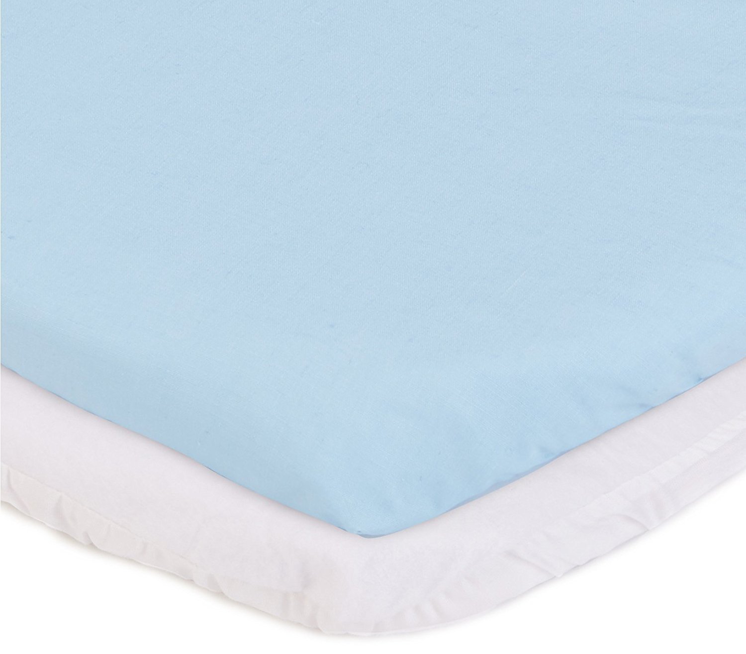 aBaby Bassinet Mattress Protector and Sheet Combo, Blue, 16" x 32"