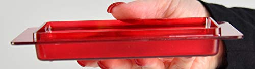 HOME-X Butter Keeper, Large Butter Dish with Lid, Versatile Food Container, Butter Dish with Handled Lid, 6 1/8" x 2 ½" W x 3 ¾" H, Red
