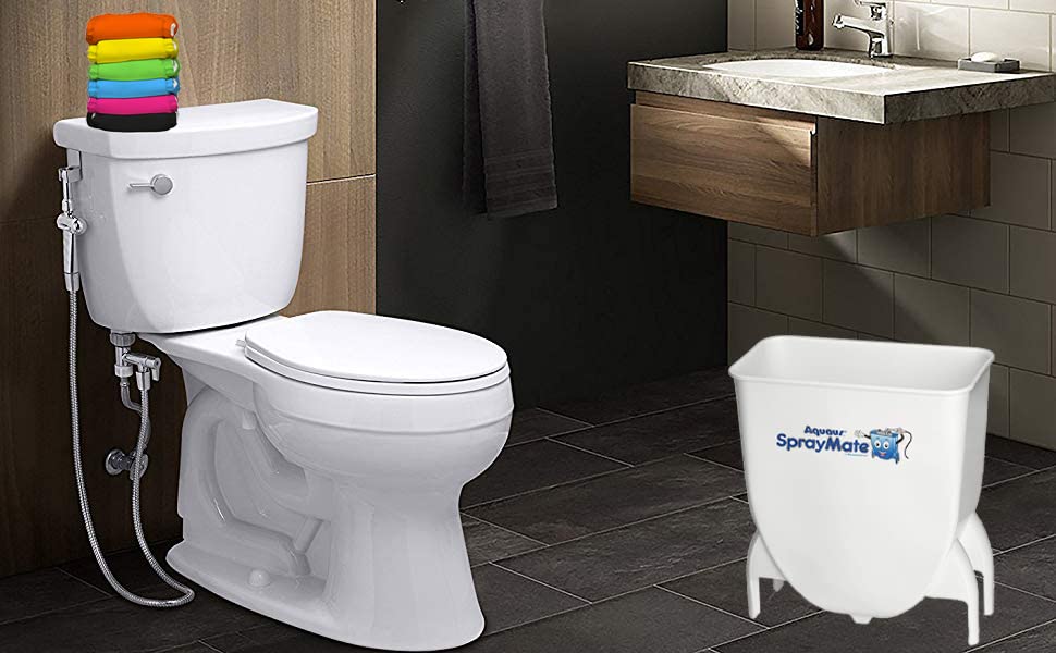 Aquaus SprayMate & Aquaus 360 Premium Diaper Sprayer for Toilet Bundle (ABS Polymer Sprayer)