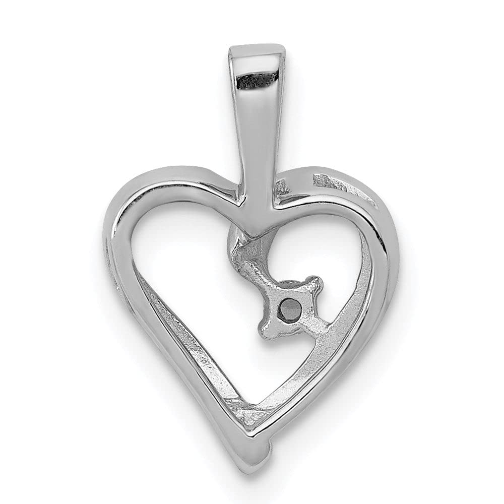 14k White Gold AA .02ct. Diamond Heart Pendant GLD-AZ-PM4820-002-WA