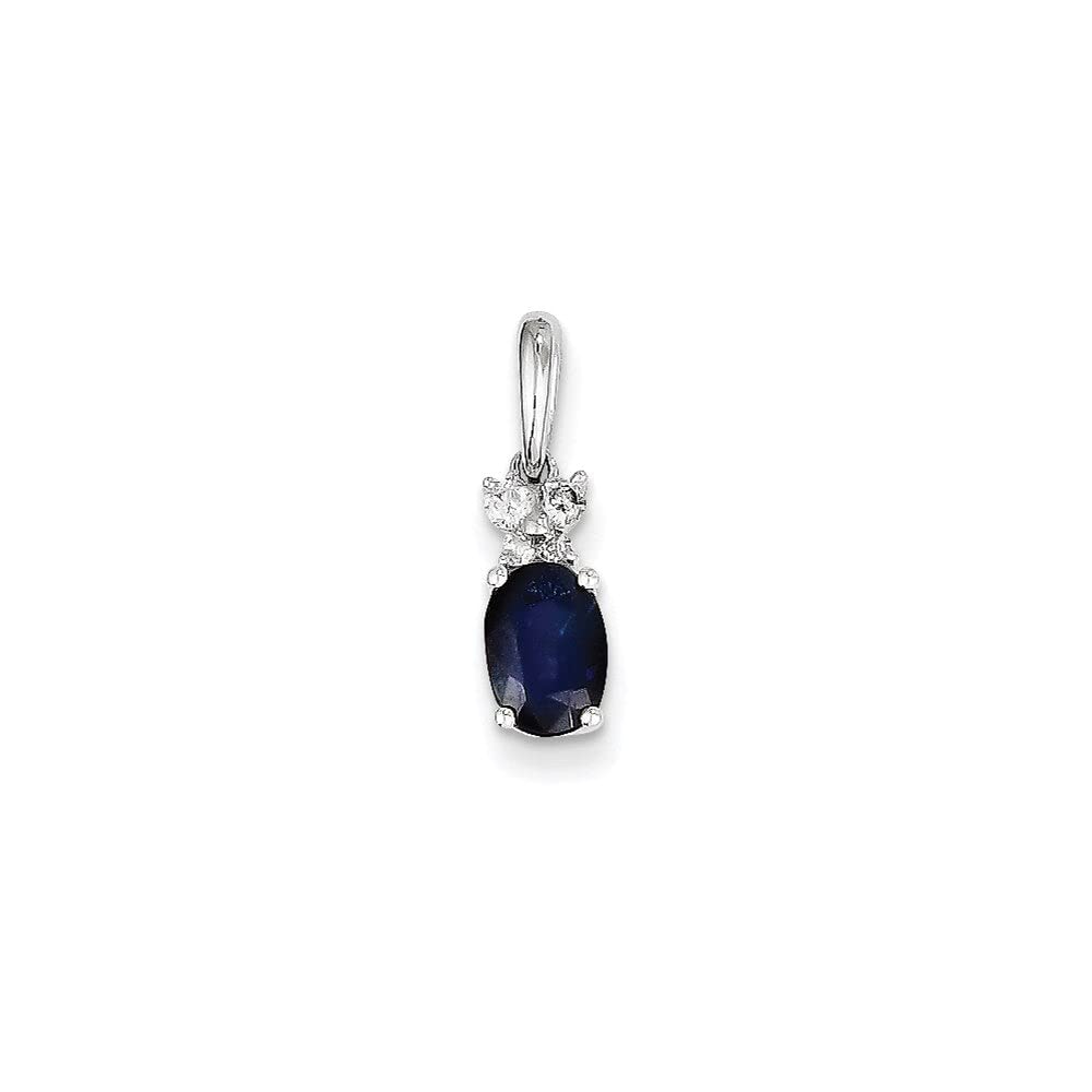 14K White Gold Diamond & Sapphire Pendant GLD-AZ-XP4109S/AA