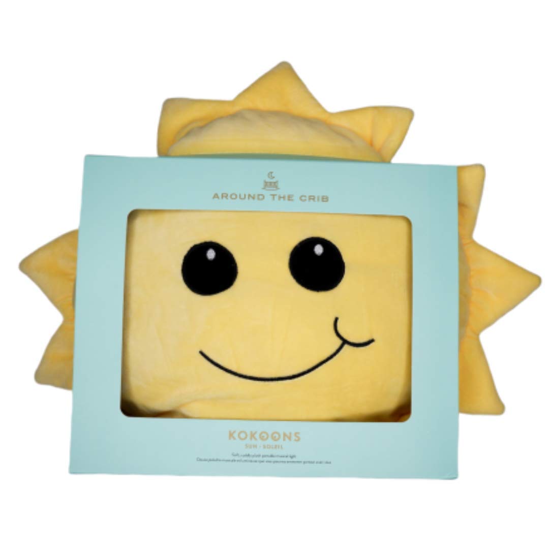 Around The Crib kokoons Cuddly Sun Plush Musical Night Light - Double Sided. Pale Yellow/Dark Yellow