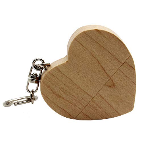 5PCS/10PCS Heart-Shaped Wood 2.0/3.0 USB Flash Drive USB Disk Memory Stick with Wooden (2.0/4GB, Maple-10PCS)