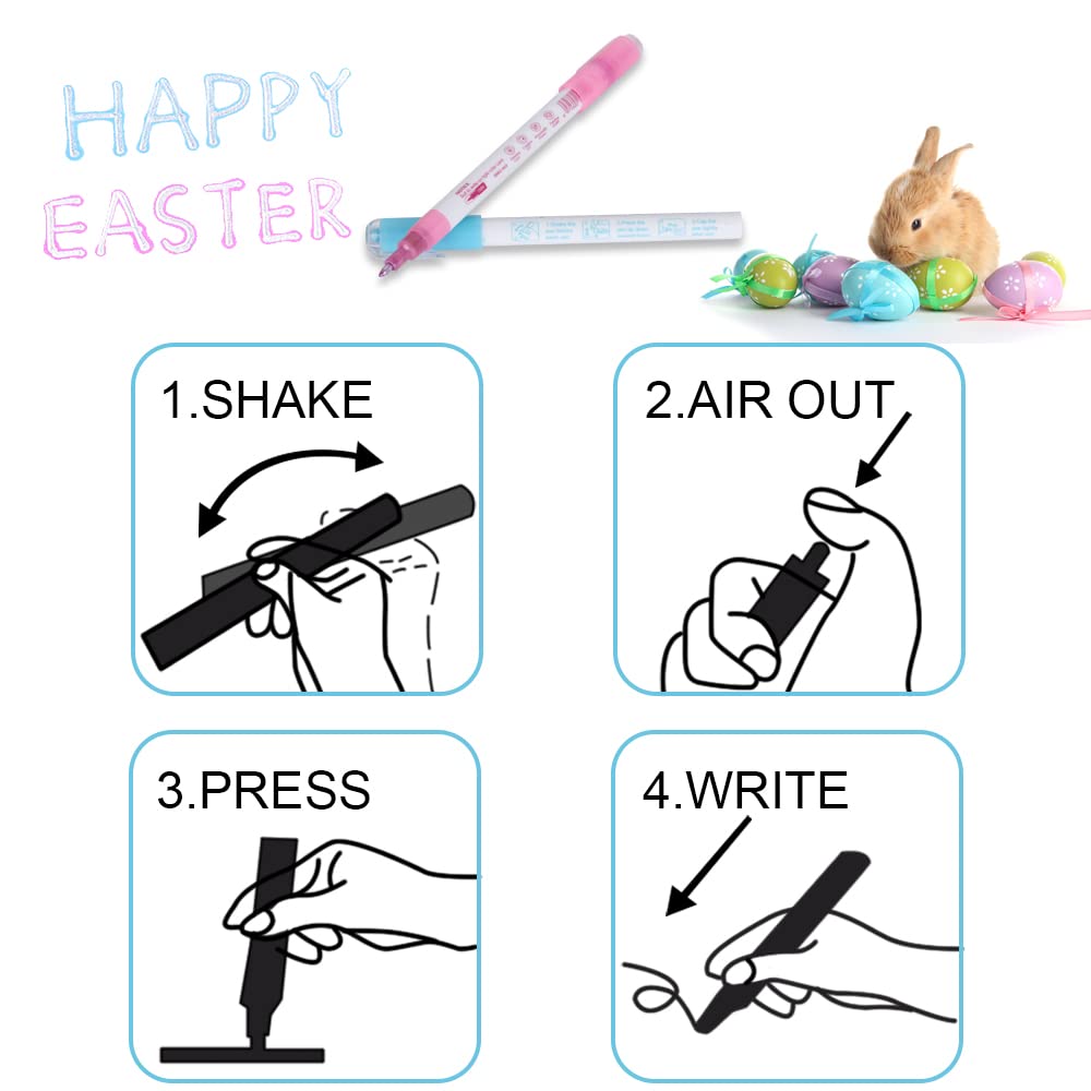 3Pcs Easter Basket for Kids Easter Bunny Canvas Candy Basket Bulk, DIY Personalized Easter Large Buckets Tote Bags Egg Hunt Gifts Basket Easter Party Favors Decorations with 2Pcs Double Line Pens