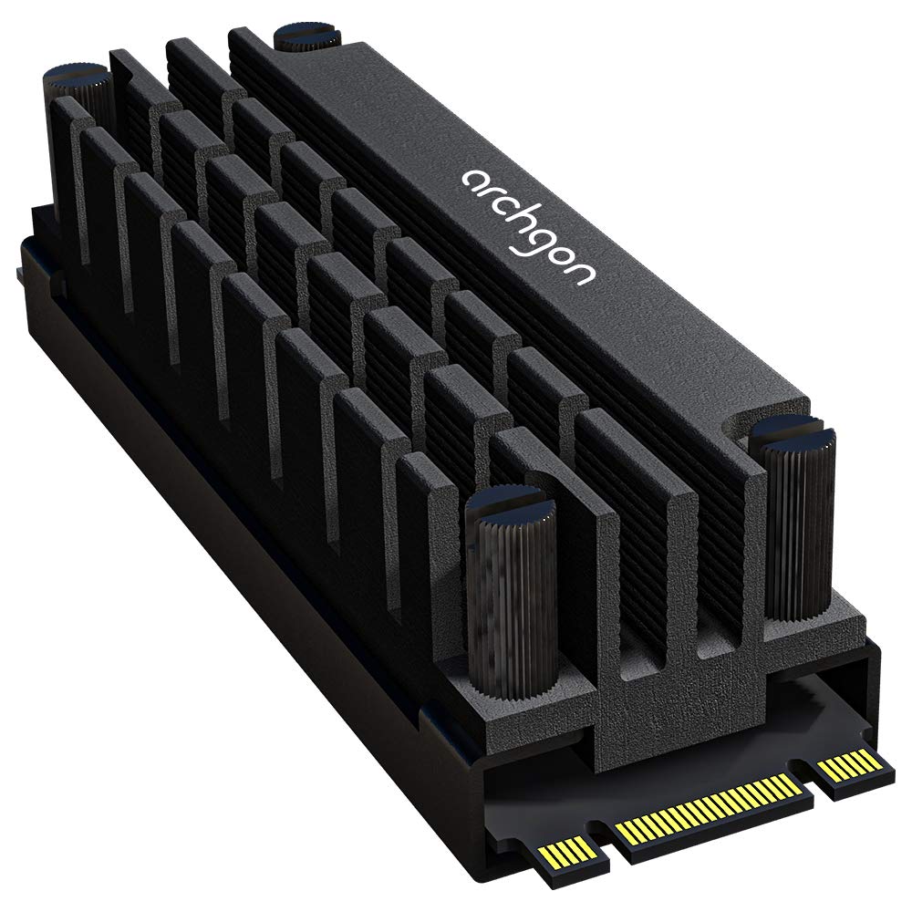 Archgon HS-1110 SSD Heatsink Cooler for PCIe NVMe M.2 2280 SSD for Workstation Server Rugged Computer IPC Industrial Computer Gaming PC Use (Black)