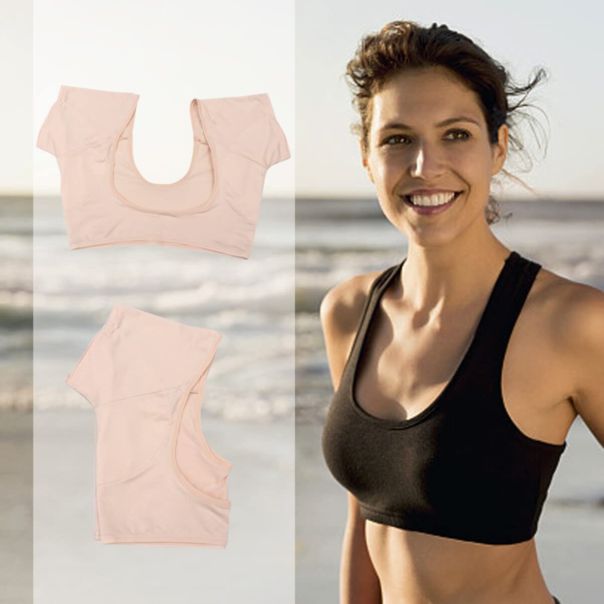 ARTIBETTER Women's Underarm Sweat Vest Guard, Washable Shield for Ladies (M) - Yellow