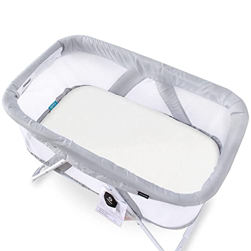 100% Cotton Bassinet Sheets Fit for AirClub Bassinet Bedside Sleeper and Newton Baby Bassinet & Bedside Sleeper, 2 Pack, Breathable and Soft Fitted Sheet for Baby, White