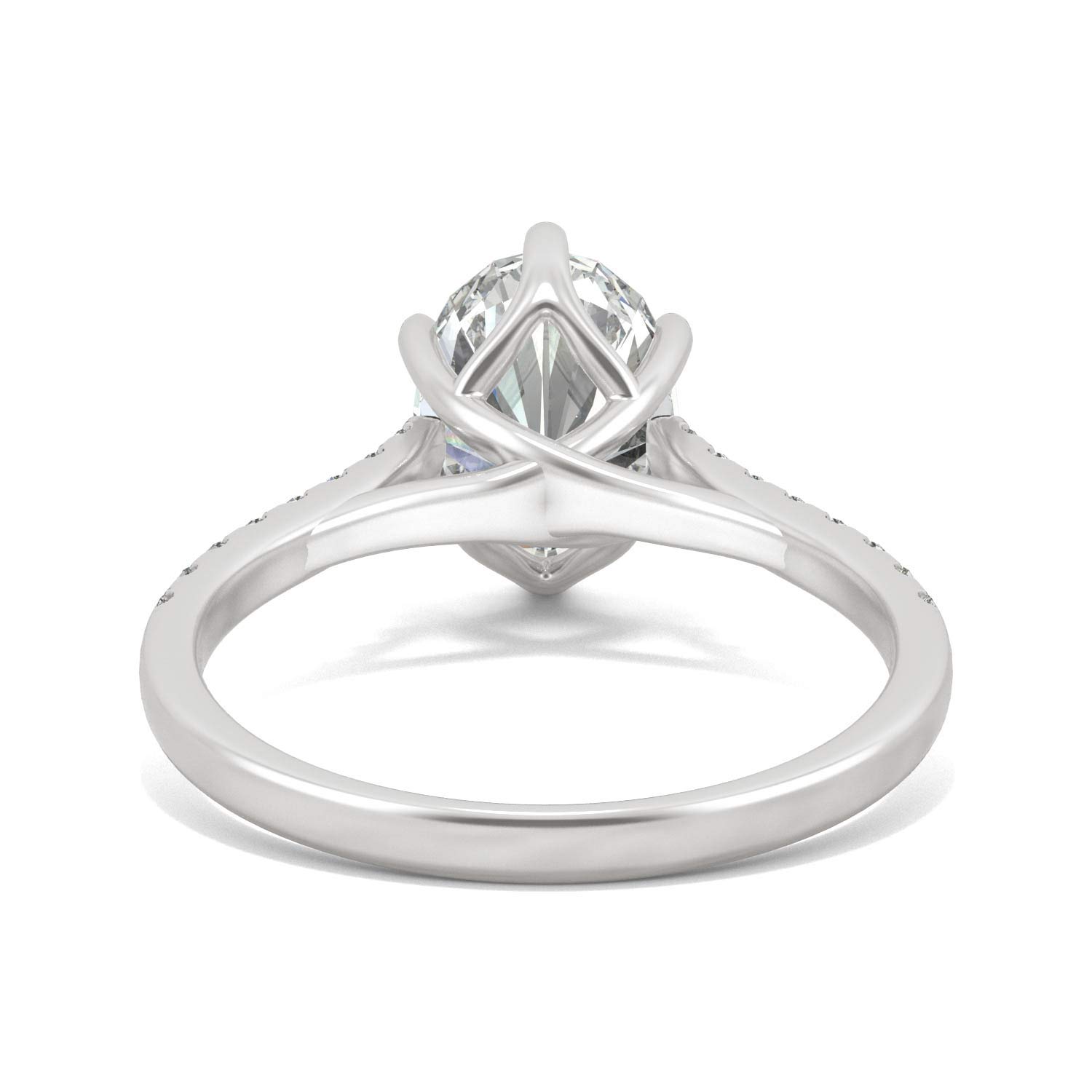 14K White Gold Moissanite by Charles & Colvard 10x8mm Oval Engagement Ring-size 8.5 3.24cttw DEW